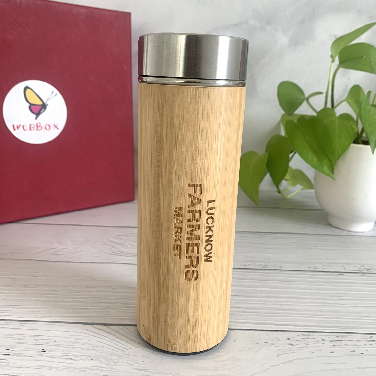 Buy Bulk Corporate Stainless Steel Bamboo Bottle - WudBox