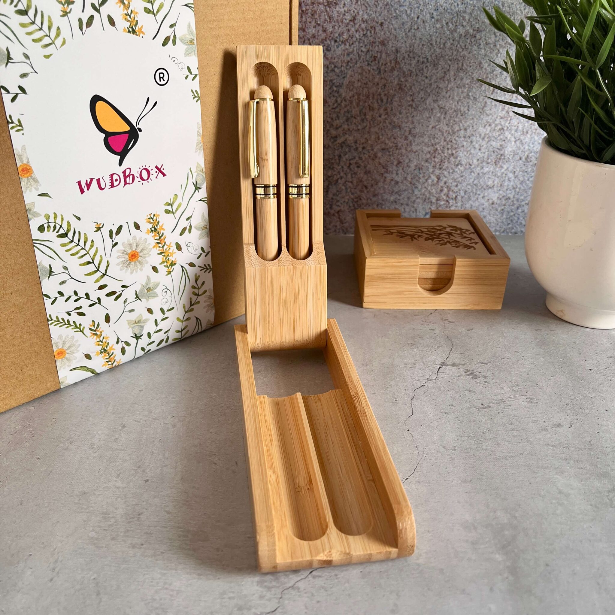 Buy Premium Bamboo Pen Set for Eco-Friendly Corporate Gift - WudBox